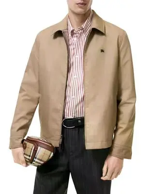 Burberry Reversible Bloomsbury Harrington Jacket In Tropical Gabardine And Mouliné Wool - Neutrals