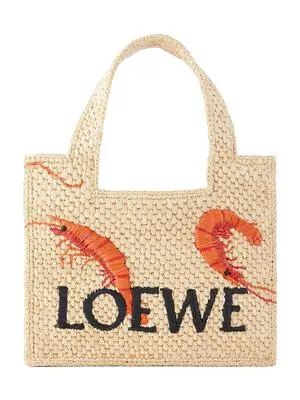 Loewe Paula's Ibiza Embroidered Raffia Tote Multi