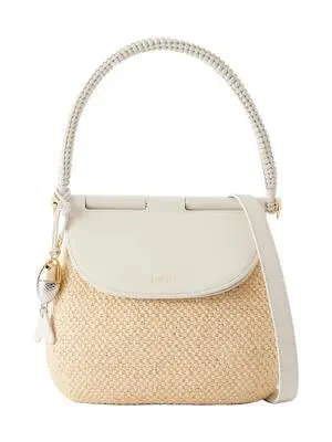 Loewe Pescador Raffia And Leather Shoulder Bag - Neutrals