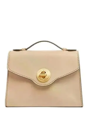 THE BRIDGE Leather Twist-lock Tote Bag - Neutrals