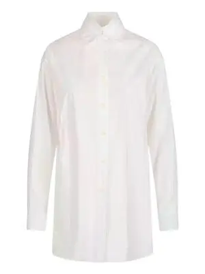 JIL SANDER Pleated-collar Long-sleeve Shirt - Neutrals