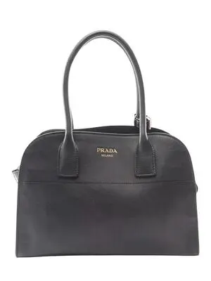 Prada 2010-2026 Medium Soft Grain Handbag - Black