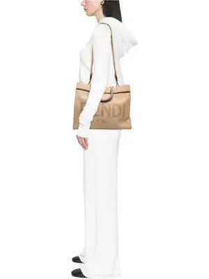 Fendi Canvas Sunshine Shopper Tote - Brown