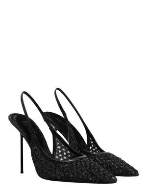 PARIS TEXAS Paris Texas Lidia Woven Slingback Stilettos