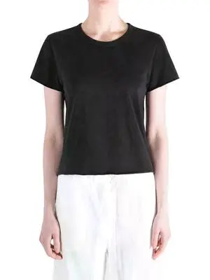 Auralee Raw-edge Crewneck T-shirt - Black