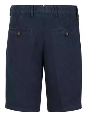 MYTHS Cotton Piqué Tailored Shorts - Blue
