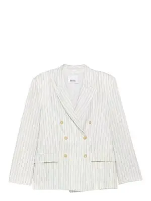 Erika Cavallini Pinstripe Double-breasted Jacket - Neutrals