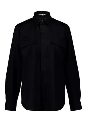 Auralee Flap-pocket Wool Shirt - Black