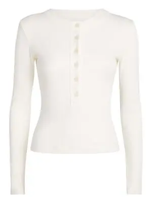 Citizens Of Humanity Citizens Of Humanity Varra Ribbed Henley T-Shirt Ivory