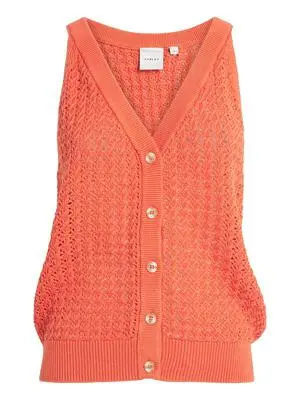 Varley Cotton Knit Alessia Tank Top - Orange