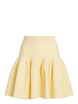 Sandro Knitted Skater Mini Skirt - Beige