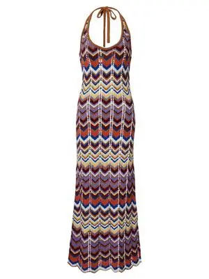 Faithfull The Brand Elisa Chevron Crochet Cotton-blend Maxi Dress - Multicoloured