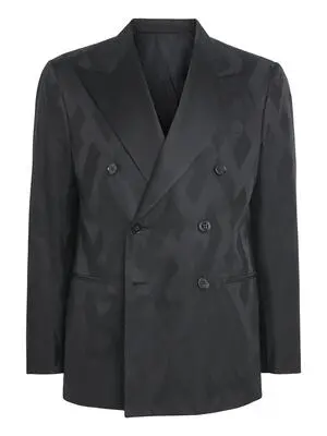 Ralph Lauren Purple Label Cotton-silk Double-breasted Kent Tuxedo Jacket - Black