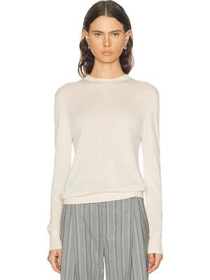 Renggli Silk & Cashmere Blend Crewneck Sweater - Eggshell