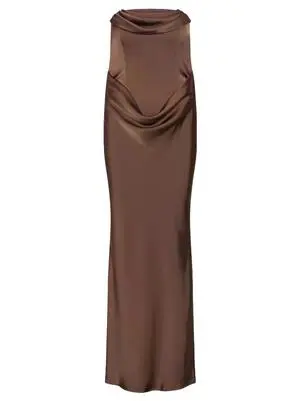 ROTATE BY BIRGER CHRISTENSEN Corset Strapless Maxi Dress - Brown