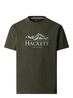 HACKETT Heritage Peaks Cotton-jersey T-shirt - Forest Green