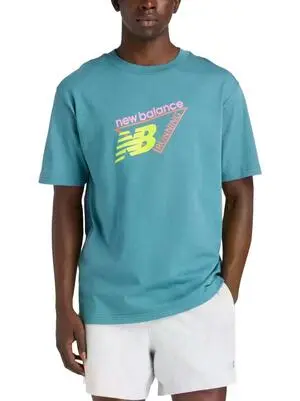 NEW BALANCE Logo-print T-shirt - Blue