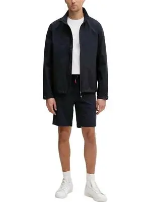 Guess Zip-up Jacket With Logo Patch - Blue