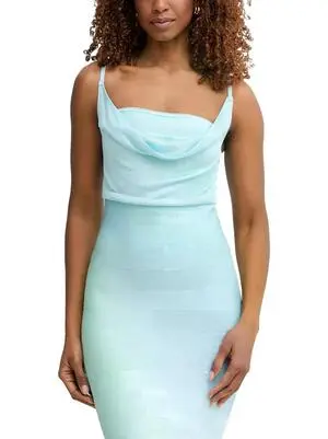 Guess Cowl-neck Mini Dress - Blue