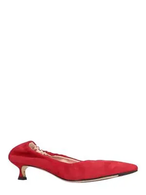 LA ROSE Elasticated Pointed-toe Pumps Red