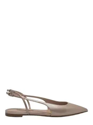 Casadei Casadei Pointed-Toe Patent Slingback Ballet Flats Neutrals