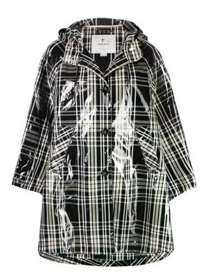 Woolrich Hunting Check Print Raincoat - Black