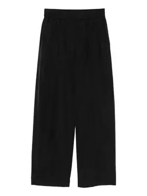 Peserico Elasticated Waistband Turned-up Cuff Trousers - Black