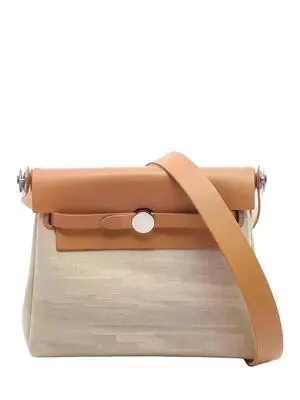 Hermès 2025 Military Toile And Vache Hunter Herbag Zip 20 Crossbody Bag - Neutrals