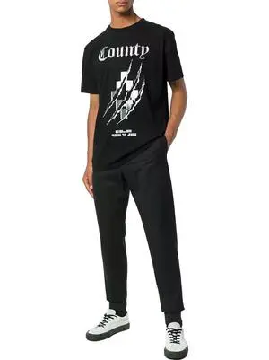 COUNTY OF MILAN Front Printed T-shirt - Black