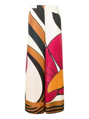 Alberta Ferretti Patterned Wide-leg Trousers - Neutrals