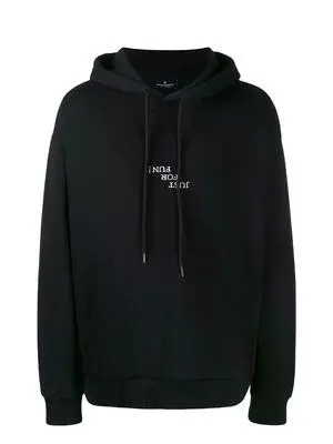 COUNTY OF MILAN Rear Logo Print Hoodie - Black