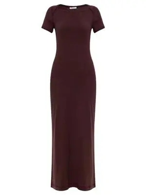 BY MALENE BIRGER Irina Ribbed Boatneck Maxi Dress - Red