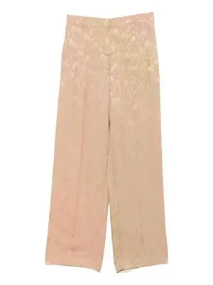 Stella McCartney Leopard-print Jacquard Wide-leg Trousers - Brown
