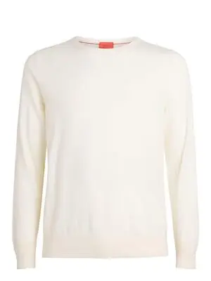 Isaia Wool Crew Neck Sweater - Ivory