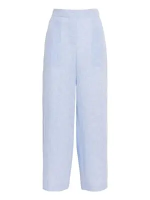 Lafayette 148 New York Linen Wide-leg Trousers - Blue