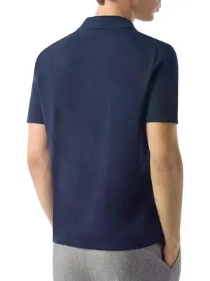 Corneliani Pima Ice Fine-knit Cotton Polo Shirt - Blue