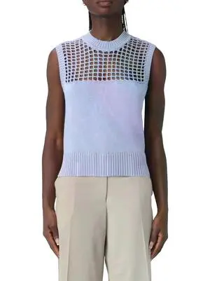 Armani Exchange Open-knit Sleeveless Top - Blue