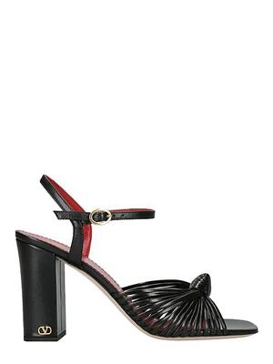 Valentino Garavani Leather Heeled Sandals - Black