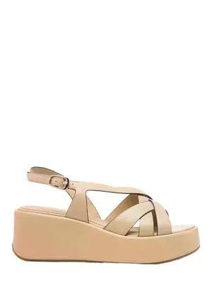 BRUNO PREMI Bruno Premi Leather Platform Sandals Neutrals