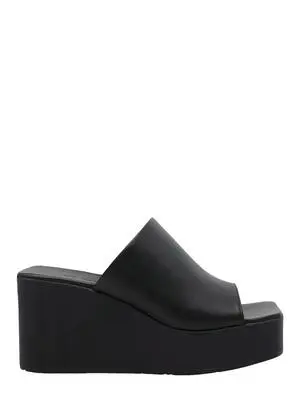 VIC MATIE Platform Wedge Sandals - Black