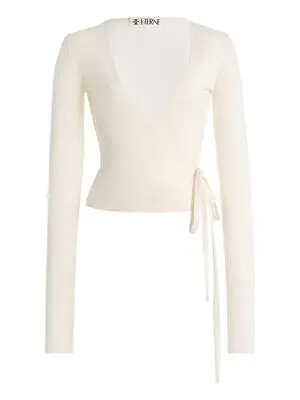 ETERNE Éterne Jersey Wrap Top