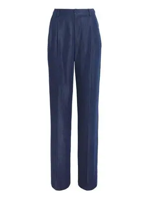 Huishan Zhang Lucian Wide-leg Trousers In Chambray - Blue
