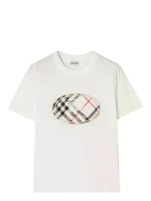 Burberry Check Knight-stamp Cotton T-shirt - Neutrals