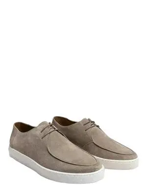 POCHE PARIS Grey Suede Derby Shoes - Neutrals