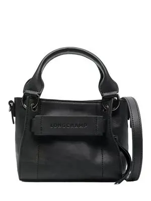 Longchamp Xs 3d Leather Tote Bag - Black