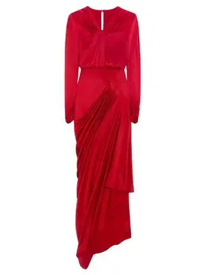 Valentino Garavani Crepe Satin Gown - Red