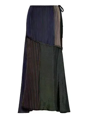 MAISON MARGIELA Patchwork Maxi Skirt - Blue
