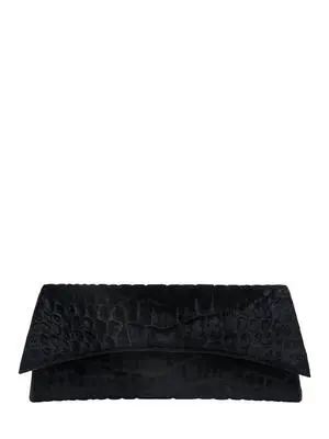 Tyler Ellis Veronica Crushed Velvet Clutch Bag - Black