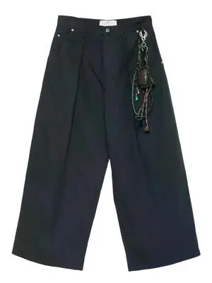 SONG FOR THE MUTE Charm Detail Pleated Trousers - Blue