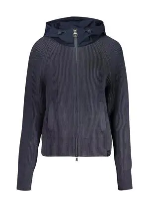 NORTH SAILS Ribbed Knit Zip-up Hoodie - Blue